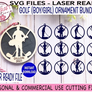 Golf Ornament SVG Bundle, Golf Svg Ornament, Laser Ready File, Laser ...