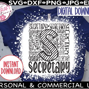 Secretary Typography SVG PNG JPG Eps, Word Art Svg, Typography Svg ...