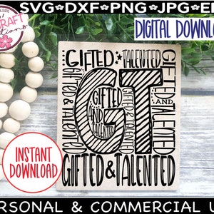 Gifted and Talented Svg, Gifted and Talented Teacher, Typography Svg ...