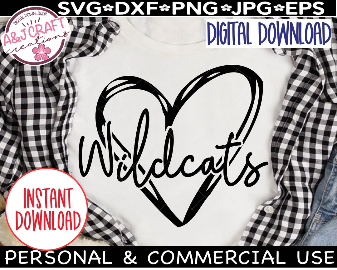 Wildcats Heart Svg, Wildcats SVG, Wildcats Football Svg, Wildcats Cheer ...