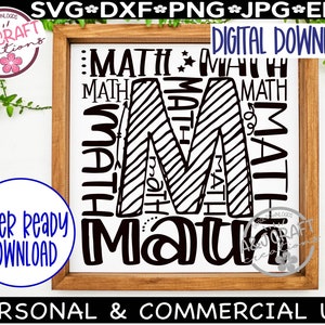 MATH SVG, Math Typography Svg, Math Teacher Svg, Math Sublimation, Math ...