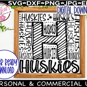 HUSKIES SVG, Huskies Football Svg, Huskies Typography Svg, Huskies Team ...