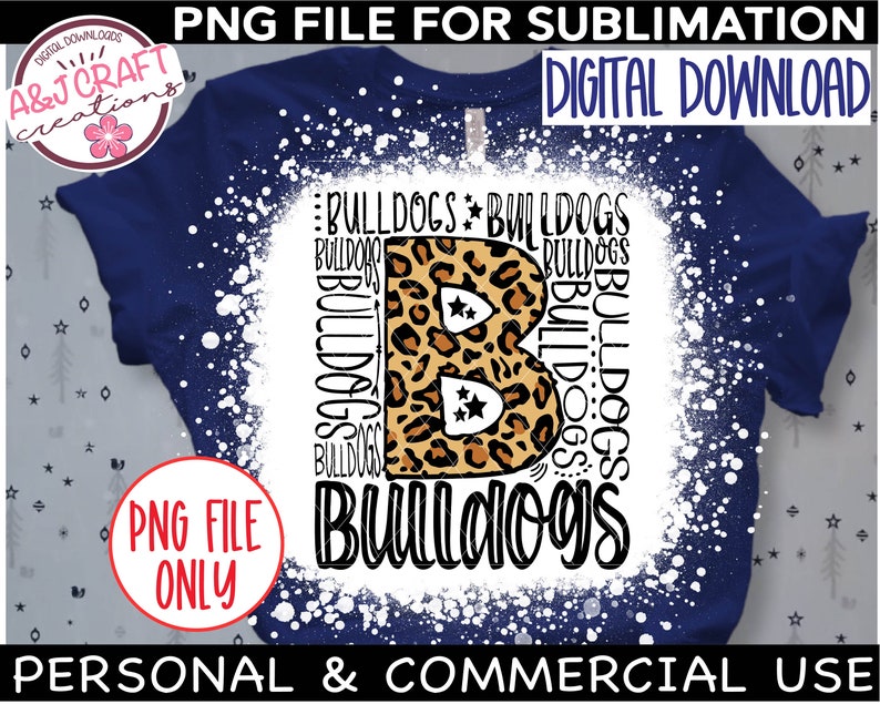 BULLDOGS Leopard Print PNG Bulldogs Sublimation Bulldogs - Etsy