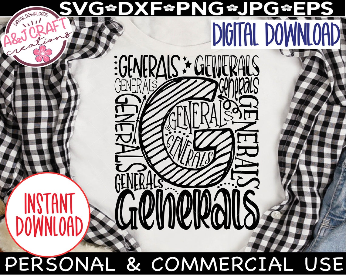 Generals SVG Generals Typography Svg Generals Football Svg - Etsy