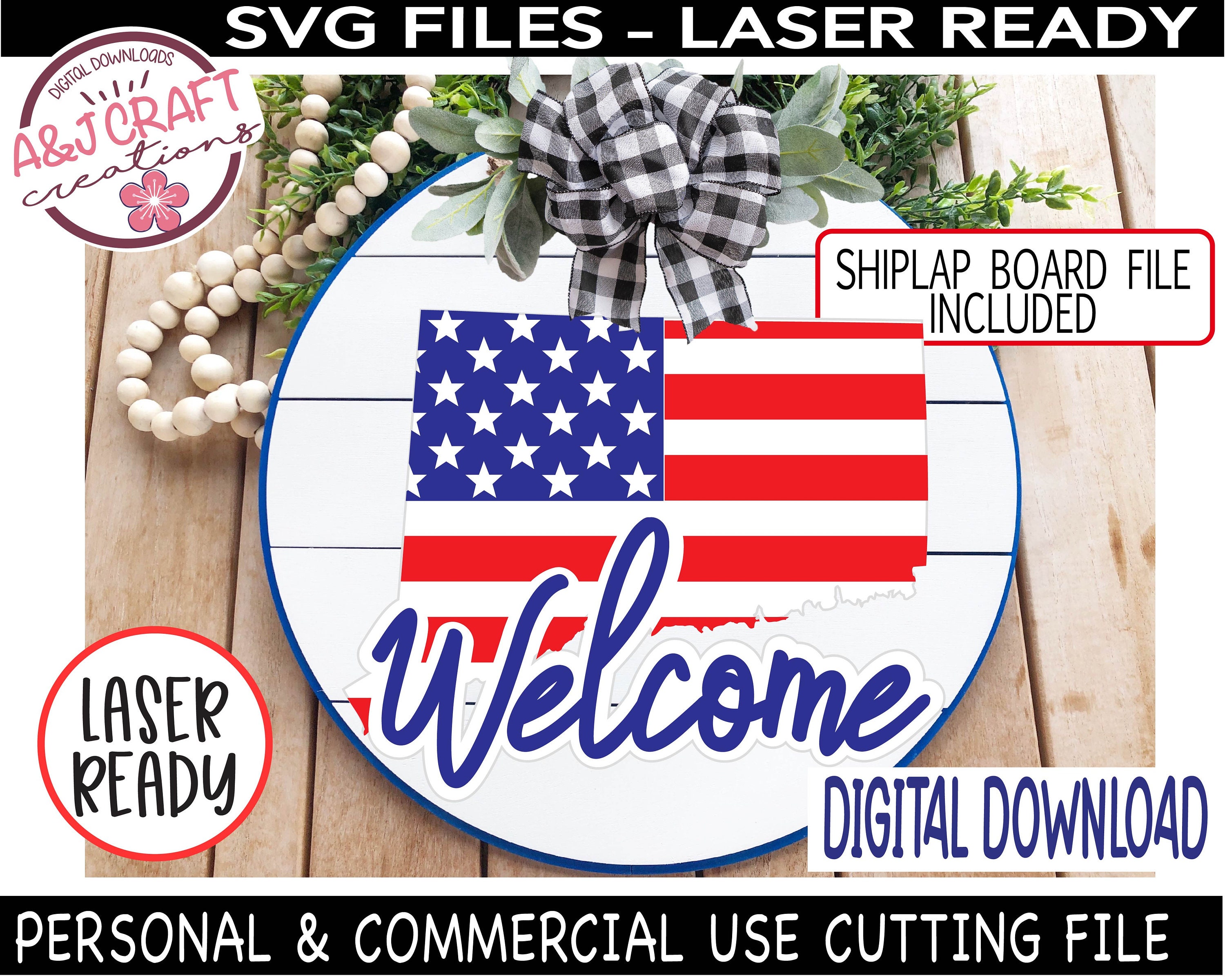 CONNECTICUT Welcome Sign Svg Laser Ready Svg Patriotic - Etsy UK