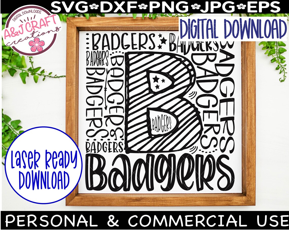 BADGERS SVG Badgers Typography Svg Badgers Baseball Svg - Etsy