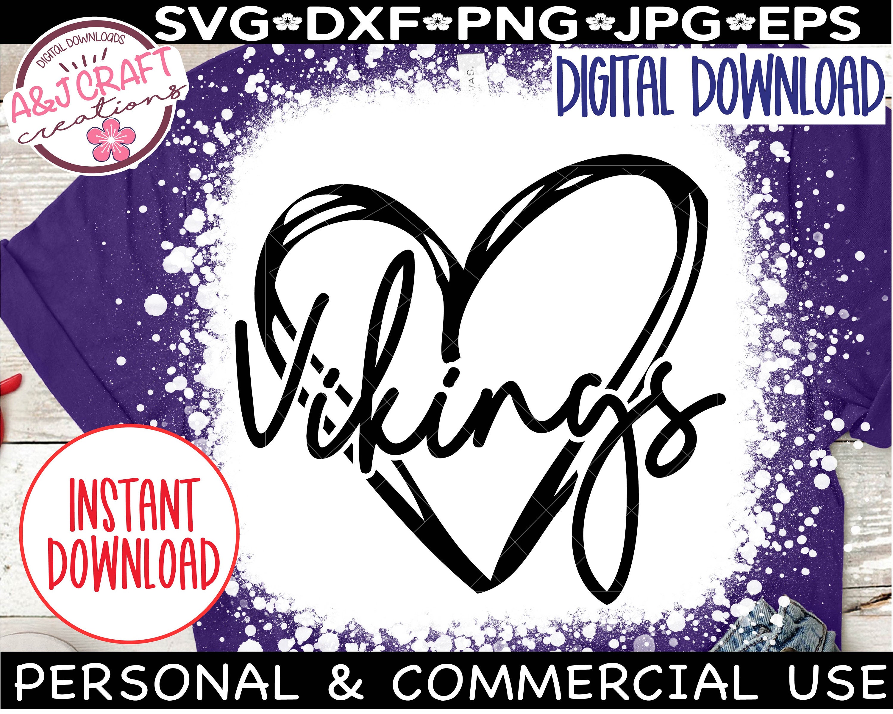 Vikings Heart Svg Vikings SVG Vikings Football Svg Vikings - Etsy