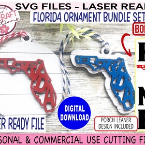 Florida Ornament SVG BUNDLE Laser Ready File Florida Word - Etsy