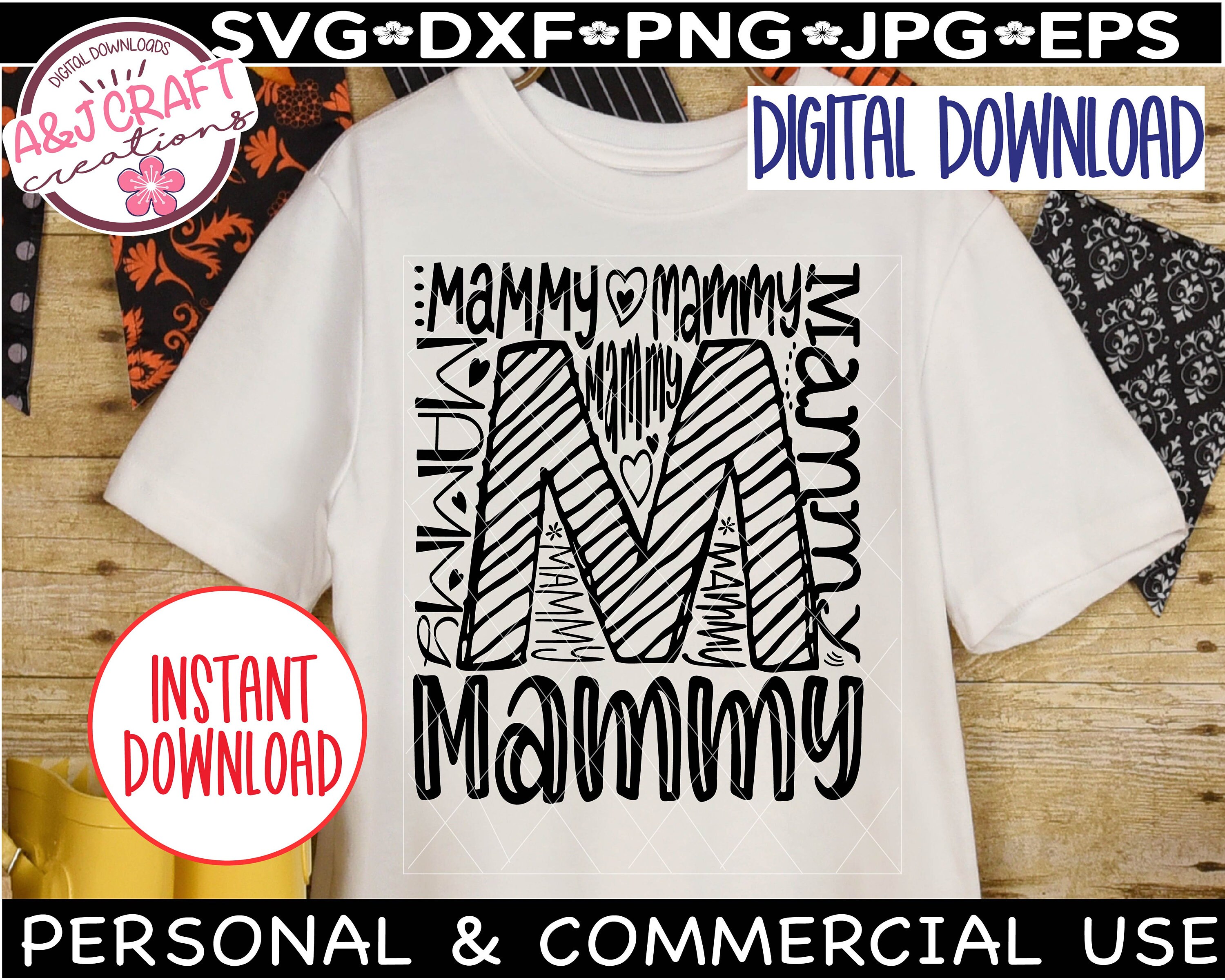 Mammy SVG Typography Tshirt Svg Typography Svg Blessed | Etsy