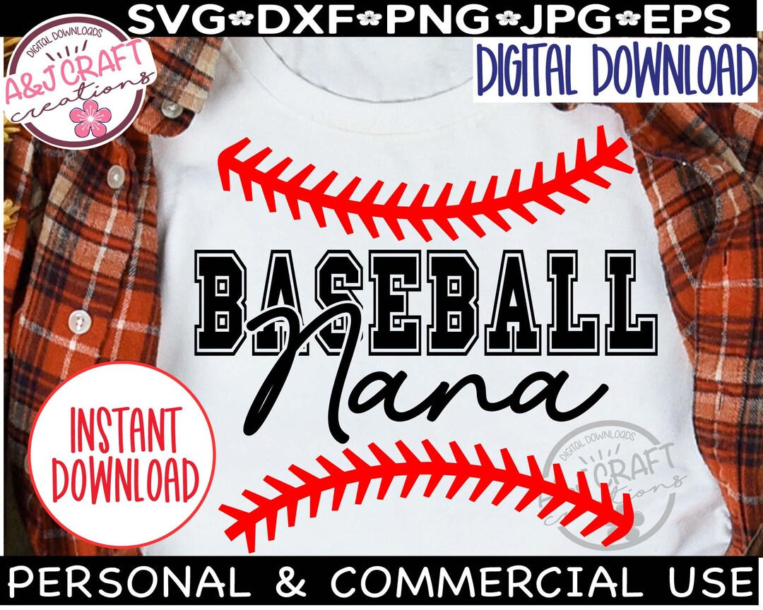 Baseball Nana SVG, Baseball Grandma Design, Baseball Gigi SVG, Baseball ...