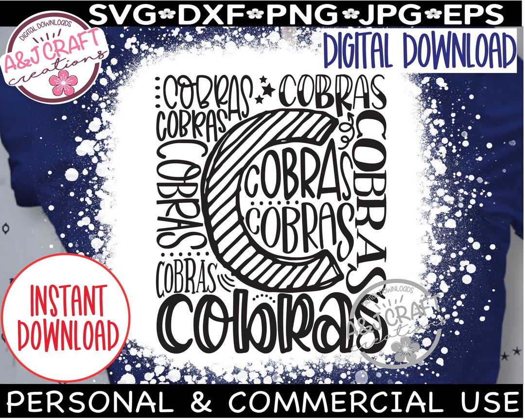 Cobras SVG, Cobras Typography Svg, Cobras Baseball, Cobras Football ...
