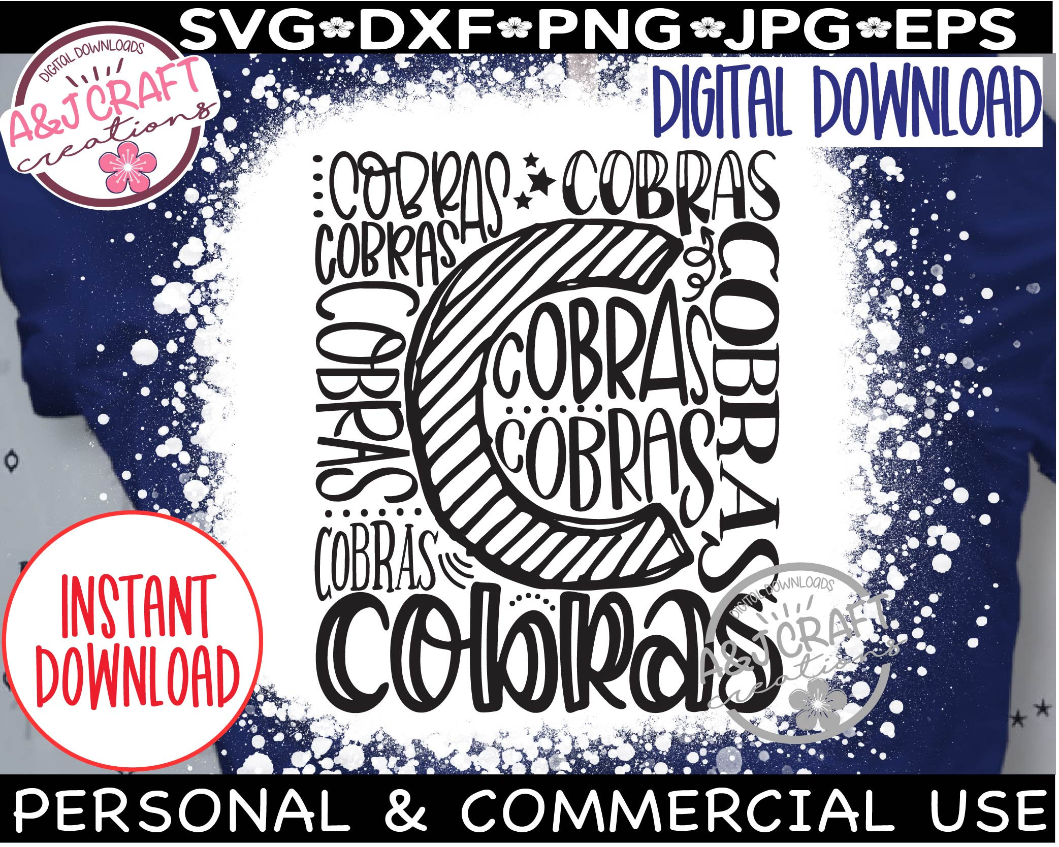 Cobras SVG, Cobras Typography Svg, Cobras Baseball, Cobras Football ...