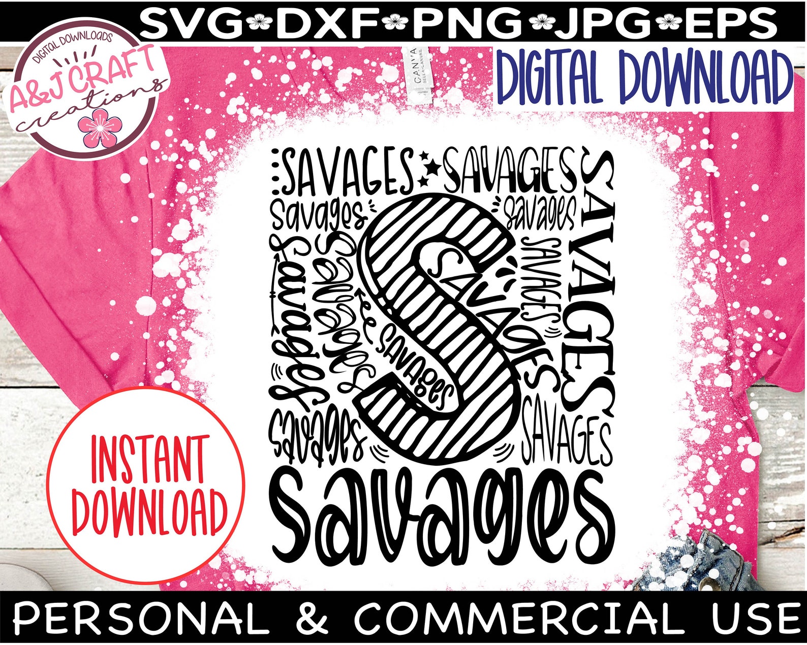 Savages Typography SVG, Savages Football Svg, Savages Team Mascot Svg ...