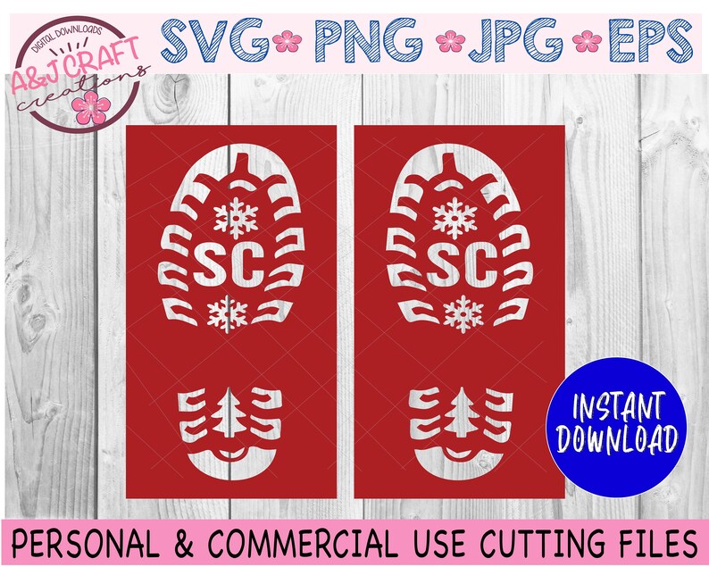Santa Footprint Stencil Download, Santa Boots Svg, Santa Footprint Svg ...