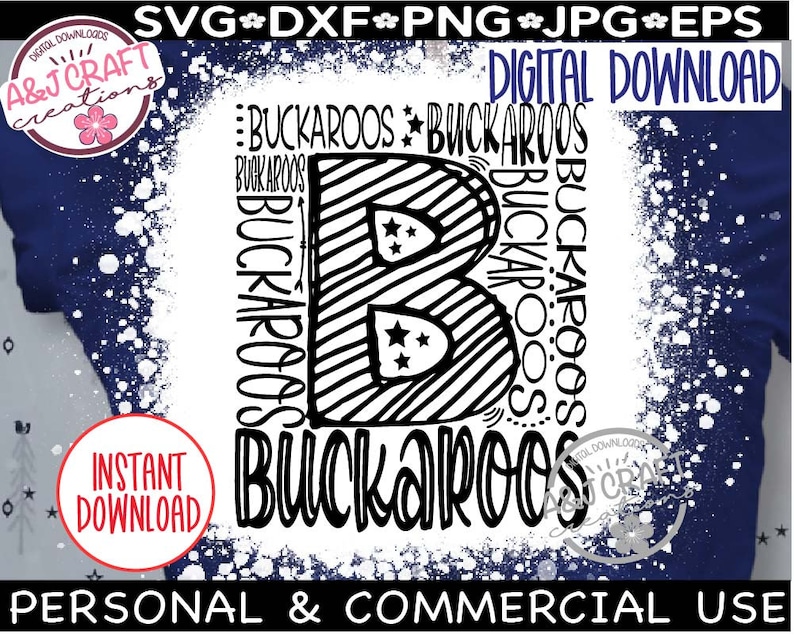 BUCKAROOS SVG, Buckaroos Football Svg, Buckaroos Mascot Svg, Typography ...