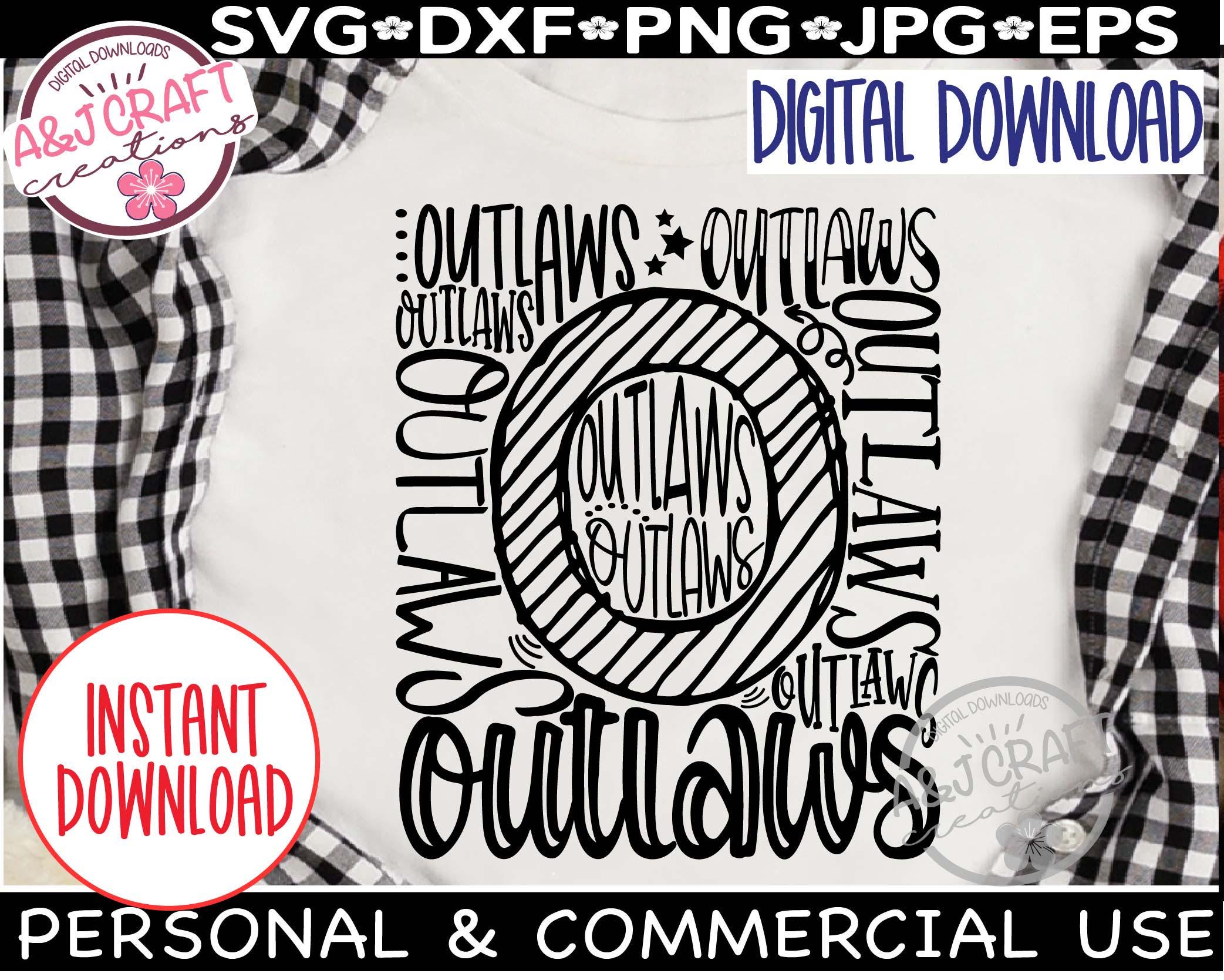 Outlaws SVG, Outlaws Typography, Outlaws Football Svg, Outlaws School ...