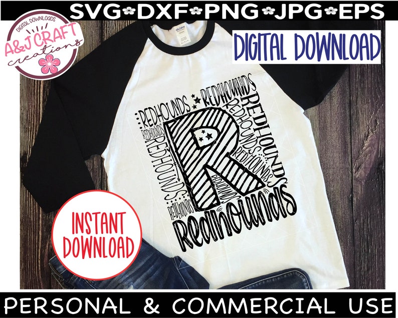 REDHOUNDS SVG Redhounds Football Svg Typography Svg - Etsy