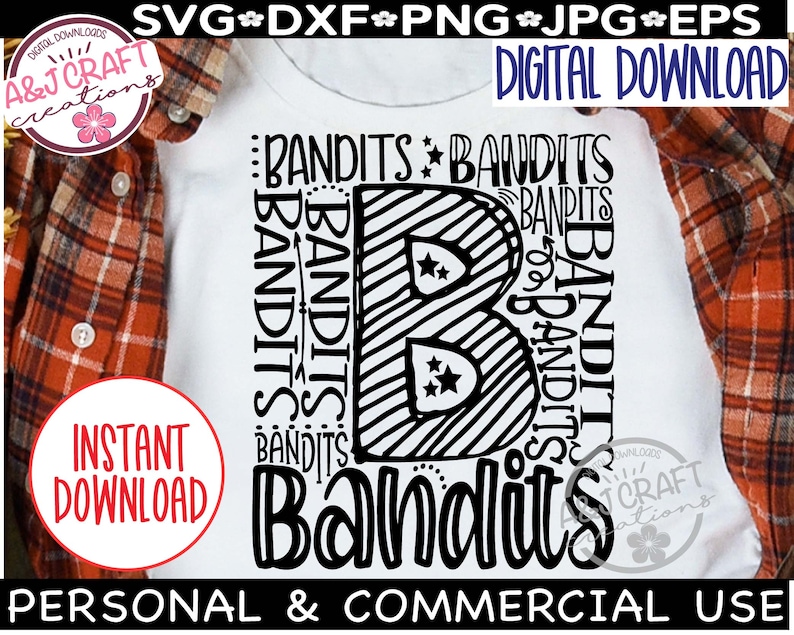 Bandits SVG, Bandits Football Png, Typography Svg, Bandits Football ...