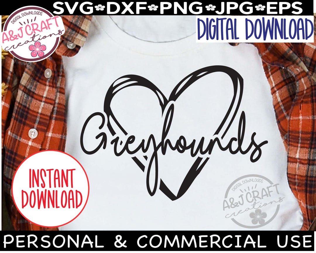 Greyhounds Heart Svg, Greyhounds Svg, Greyhounds Football SVG ...