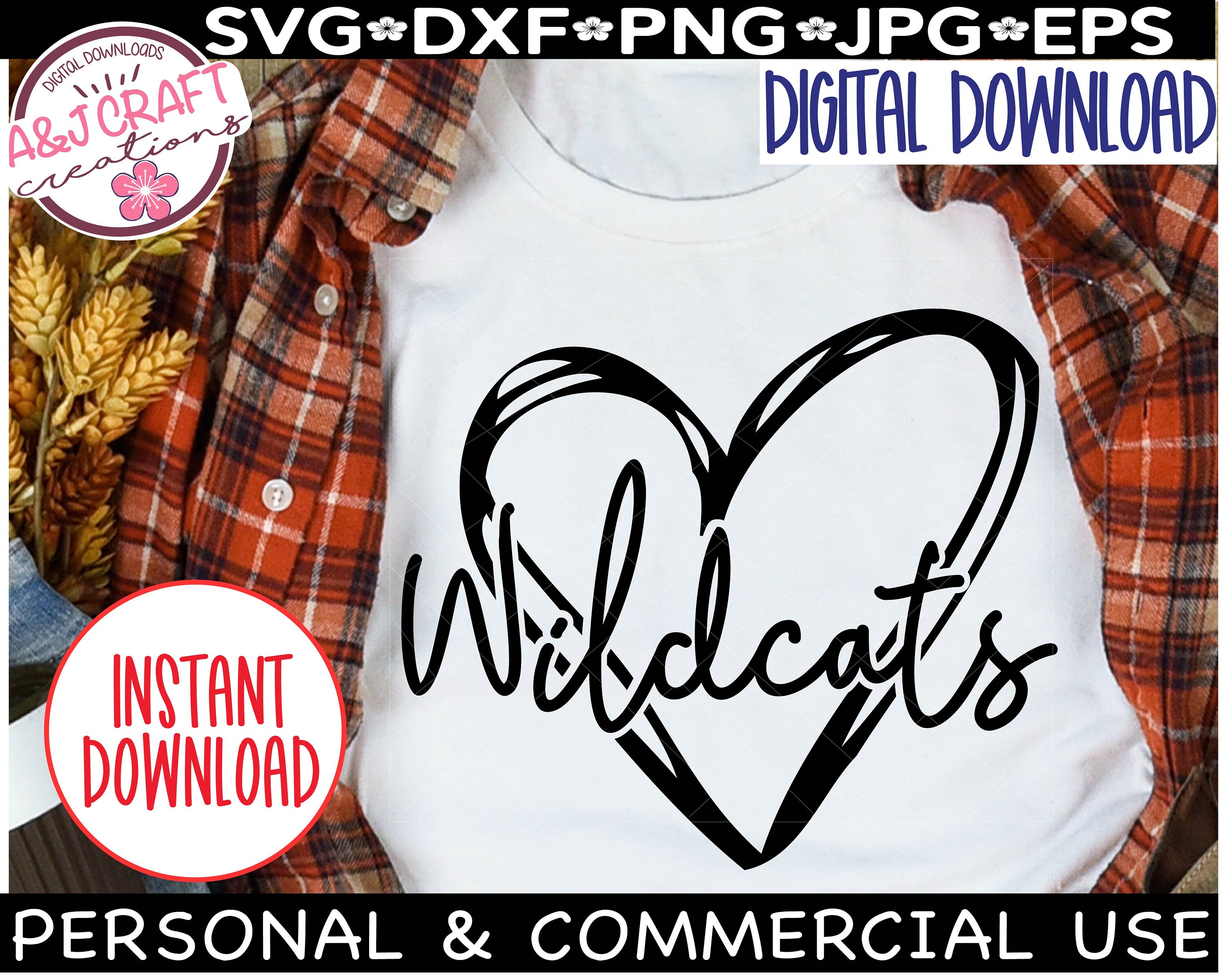 Wildcats Heart Svg Wildcats SVG Wildcats Football Svg - Etsy