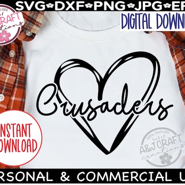 Crusaders Svg With Heart - Etsy