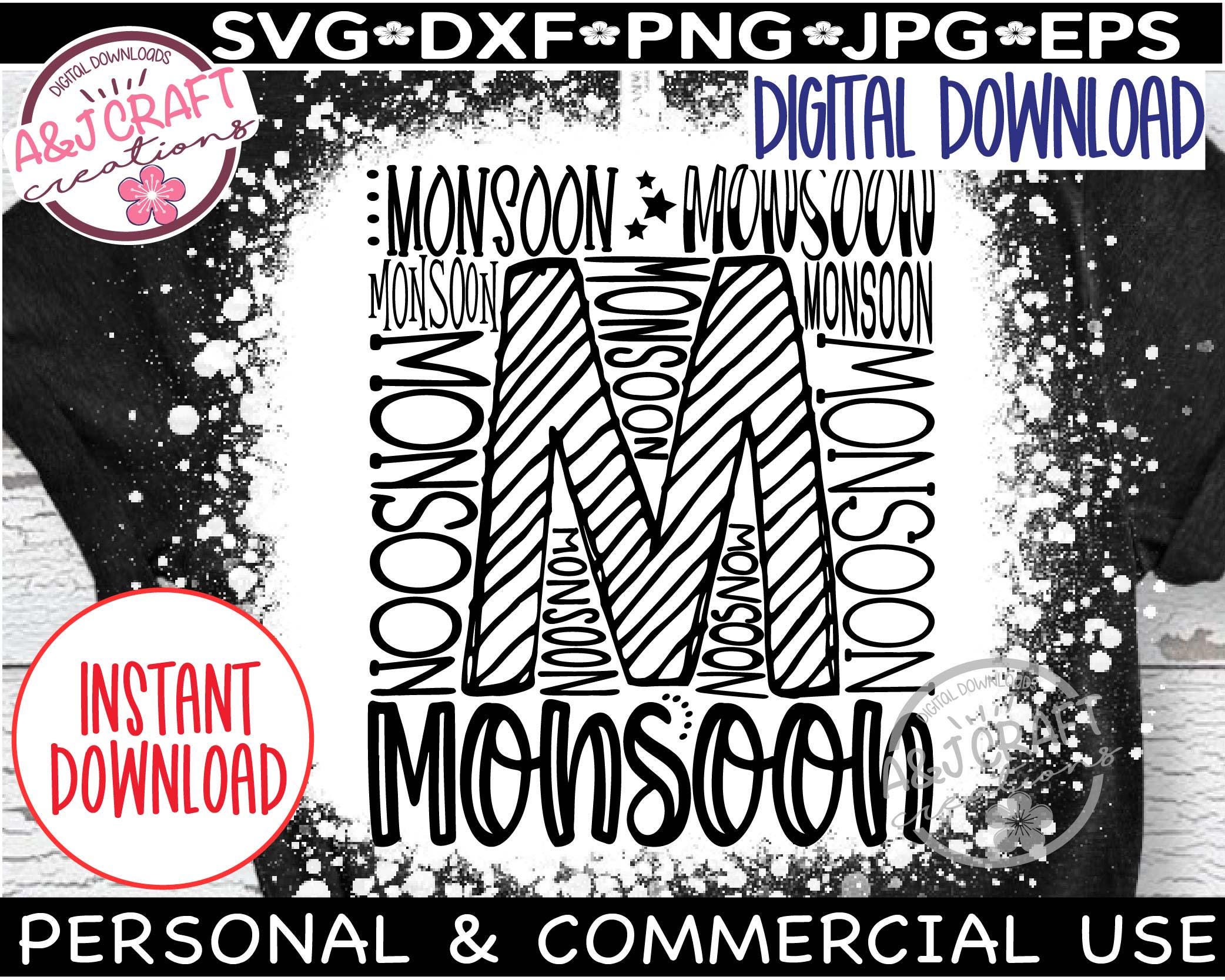 Monsoon SVG, Monsoon Football Svg, Monsoon Baseball, Typography Svg ...