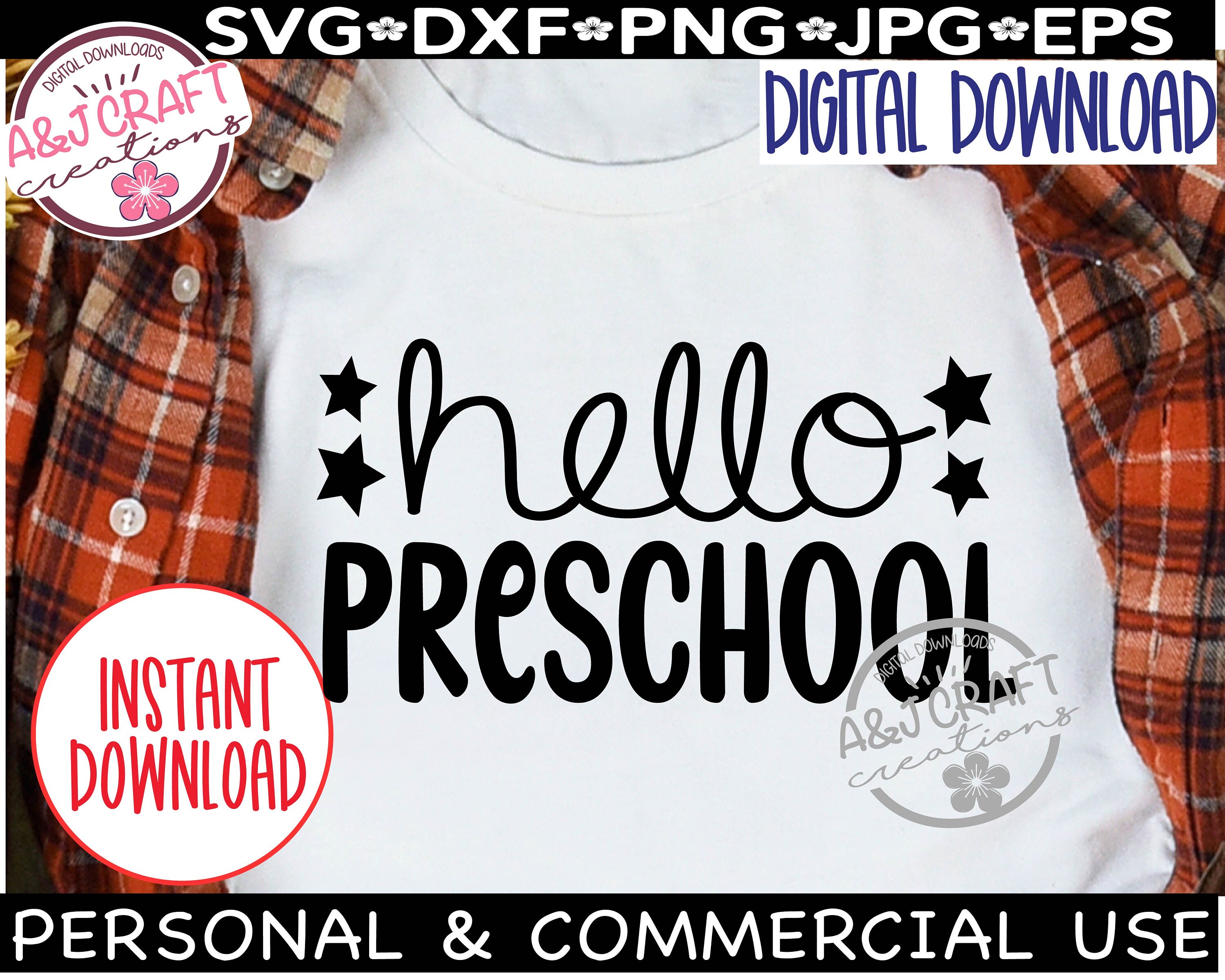 Hello Preschool SVG Back to School Svg Hello Preschool Shirt - Etsy