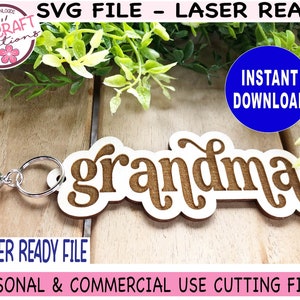 Grandma Keychain Laser Ready File, Grandma SVG, Grandma Keychain Svg ...