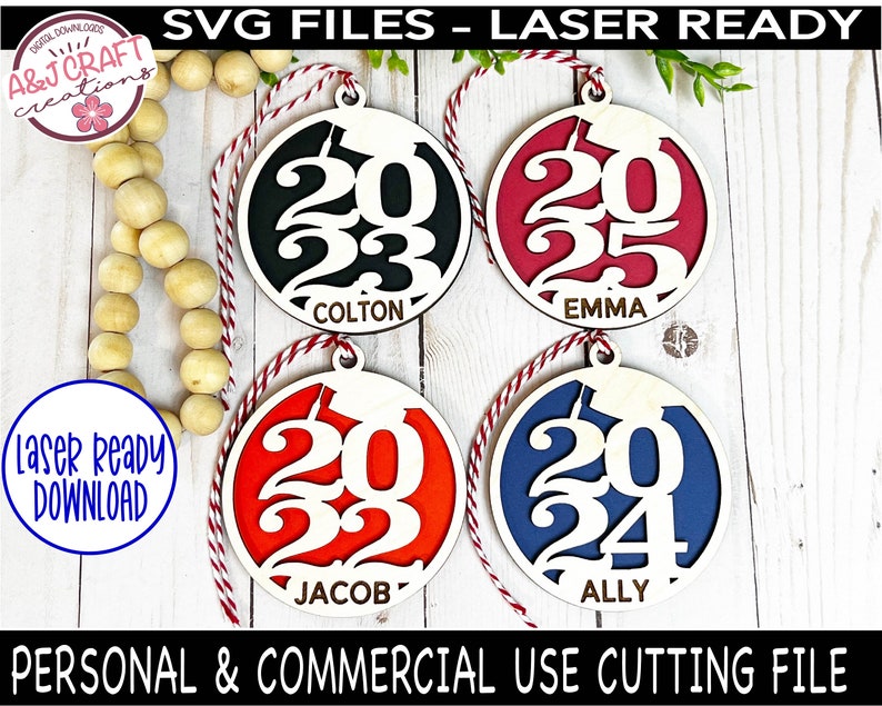 Graduation Ornament SVG, Laser Ready File, Graduation Ornament 2025 ...