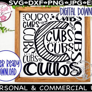 Cubs Typography SVG, Cubs Svg, Cubs Baseball Svg, Cubs Basketball Svg ...