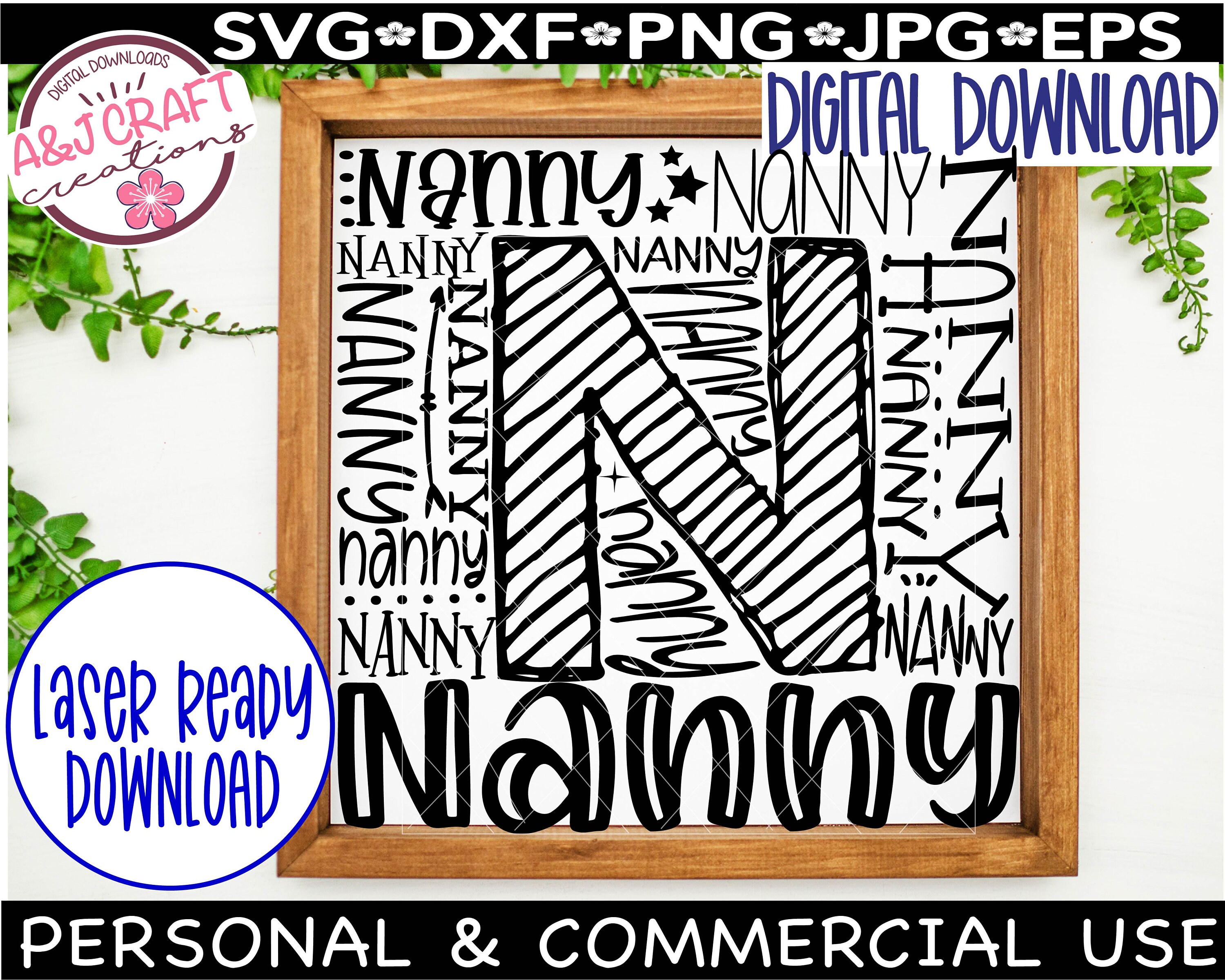 Nanny Shirt SVG Nanny Svg Nanny Png Typography Svg Blessed - Etsy