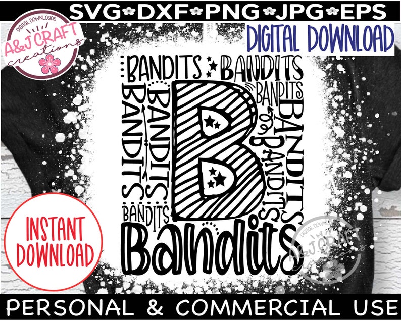 Bandits SVG, Bandits Football Png, Typography Svg, Bandits Football ...