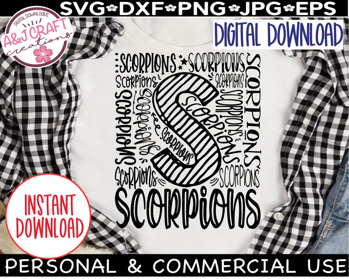 Scorpions Typography SVG, Scorpions Svg, Scorpion Pride, Scorpions ...