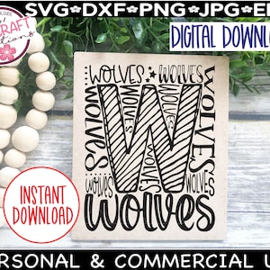 WOLVES Typography SVG, Wolves Basketball Svg, Wolves Svg, Wolves School ...
