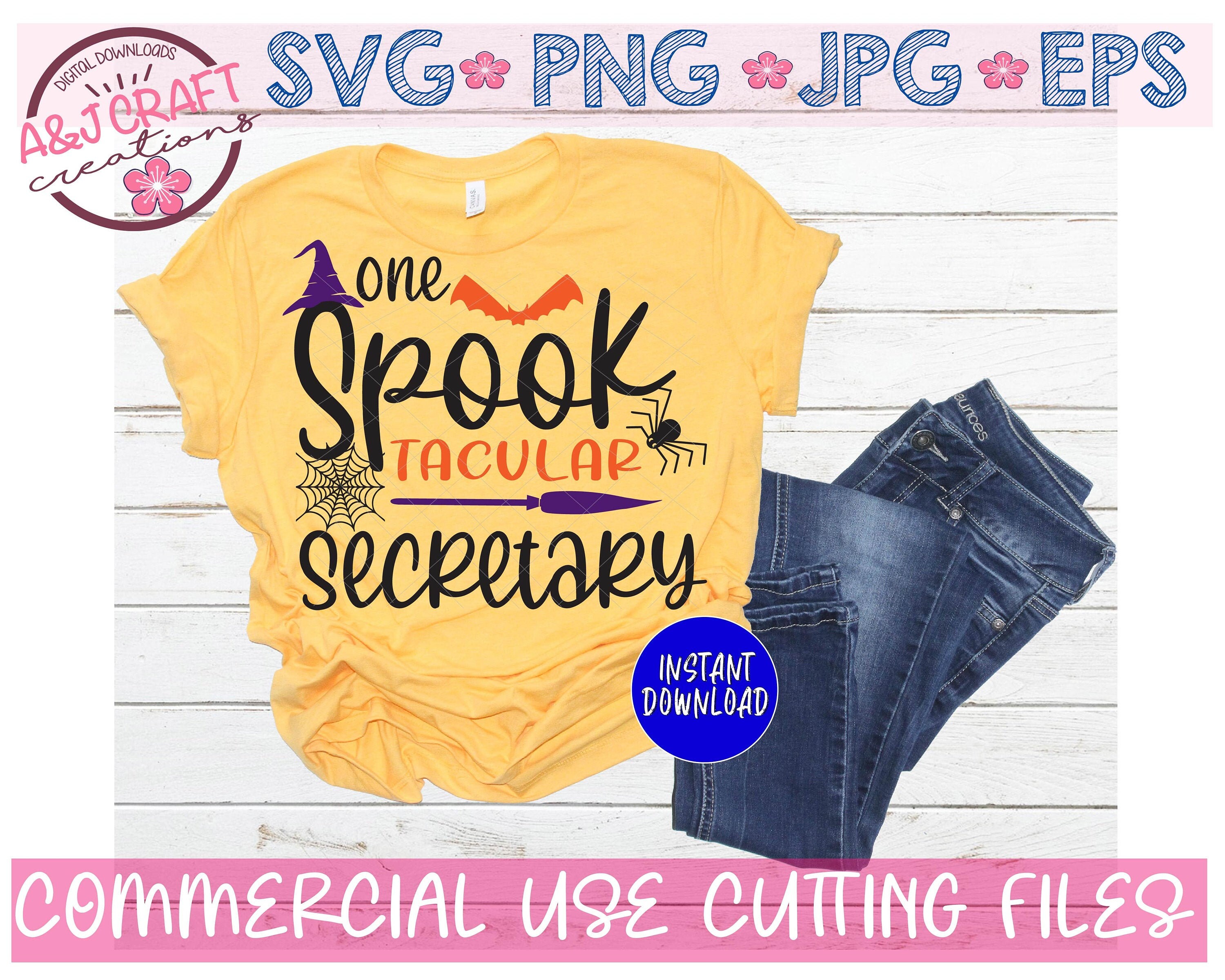 One Spooktacular Secretary SVG File PNG Spooky Svg - Etsy