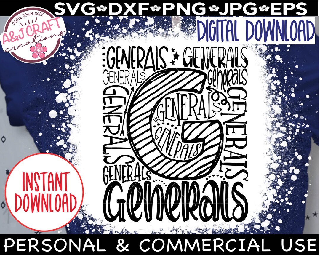 Generals SVG, Generals Typography Svg, Generals Football Svg, Generals ...