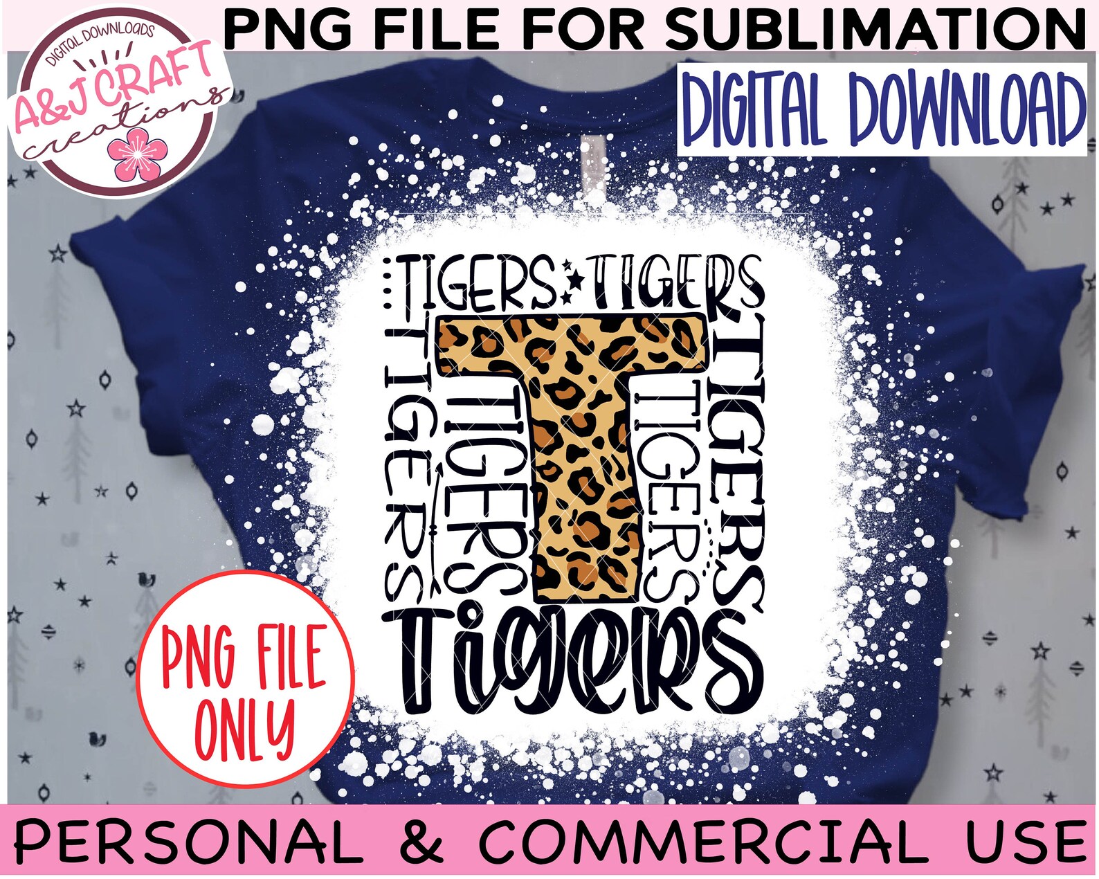 Tigers Leopard Print PNG Tigers Sublimation Design Tigers | Etsy