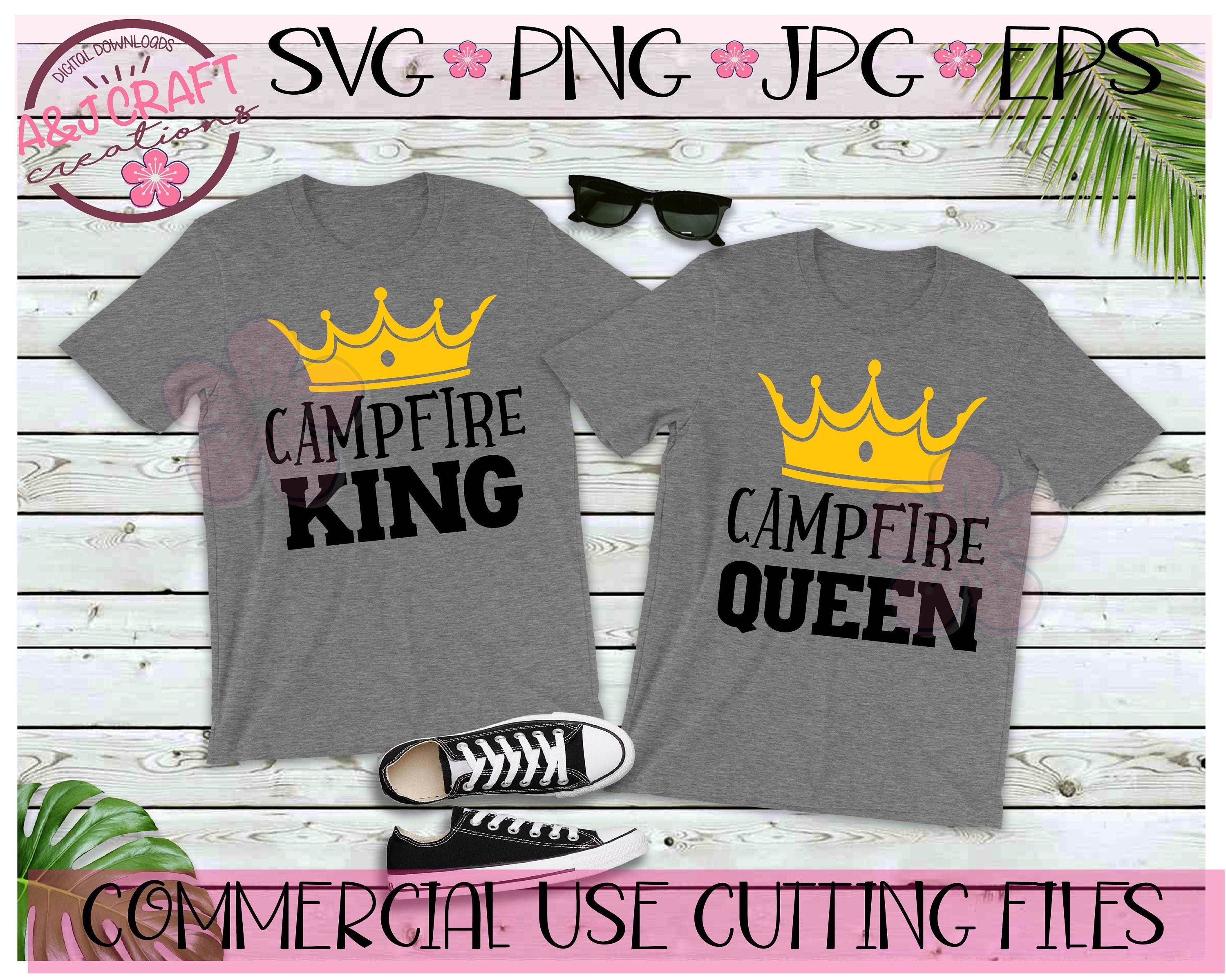 Campfire King Queen SVG PNG JPG eps King of the Camp Queen | Etsy