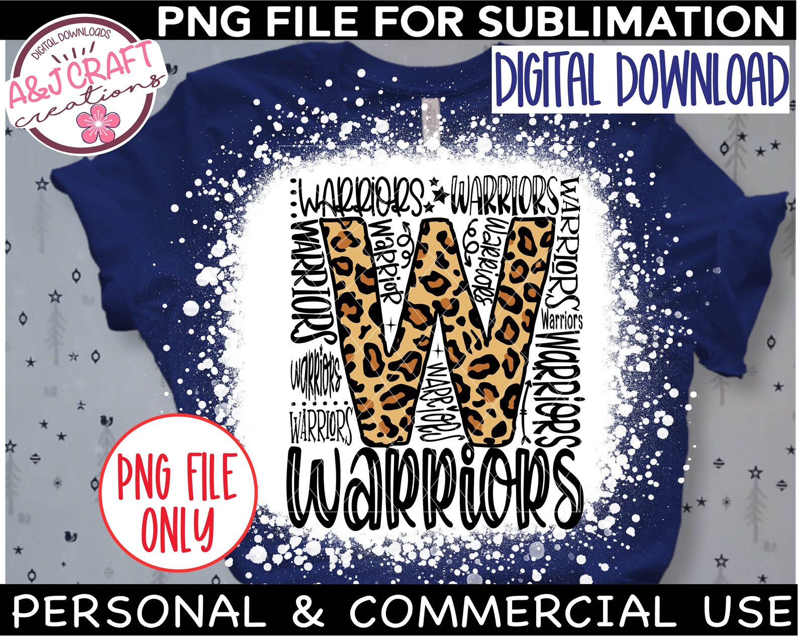 WARRIORS Leopard Print PNG Warriors Sublimation Warriors | Etsy