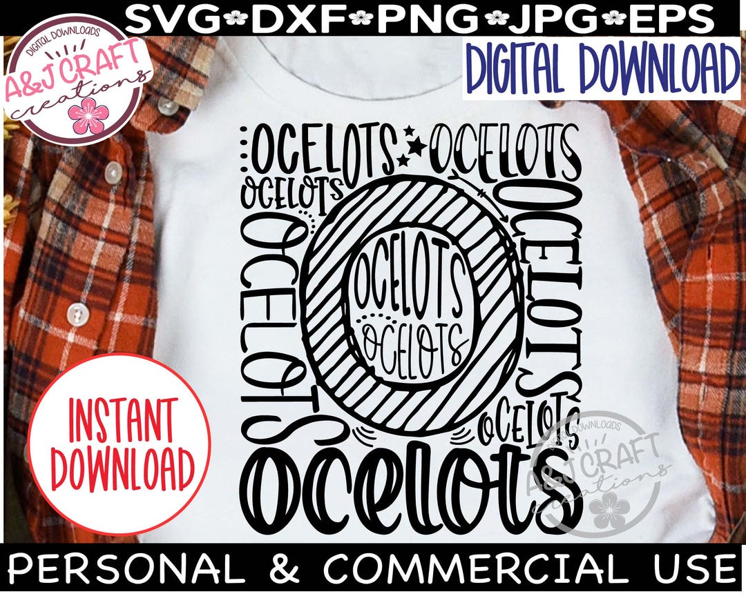 Ocelots SVG, Ocelots Mascot, Ocelots Baseball Svg, Ocelots Baseball Mom ...