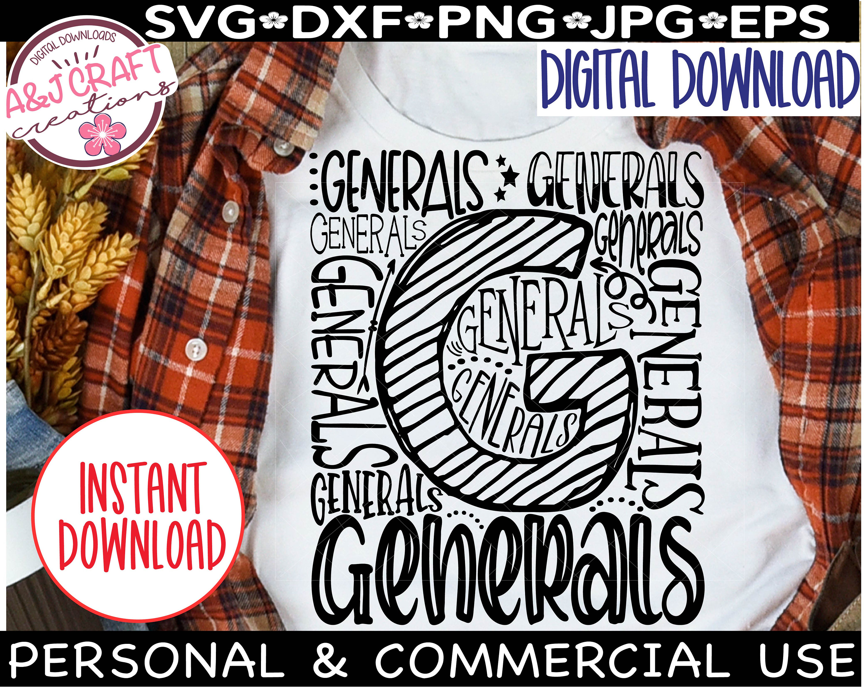 Generals SVG, Generals Typography Svg, Generals Football Svg, Generals ...