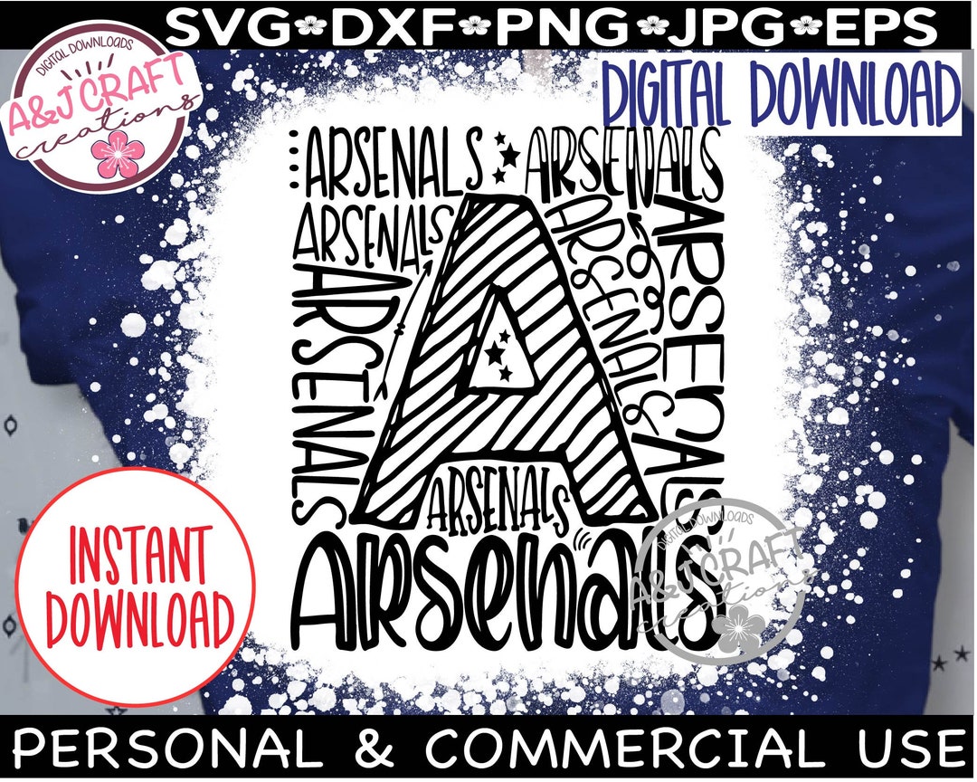 Arsenals SVG, Arsenals Typography, Arsenals Mascot Svg, Arsenals ...