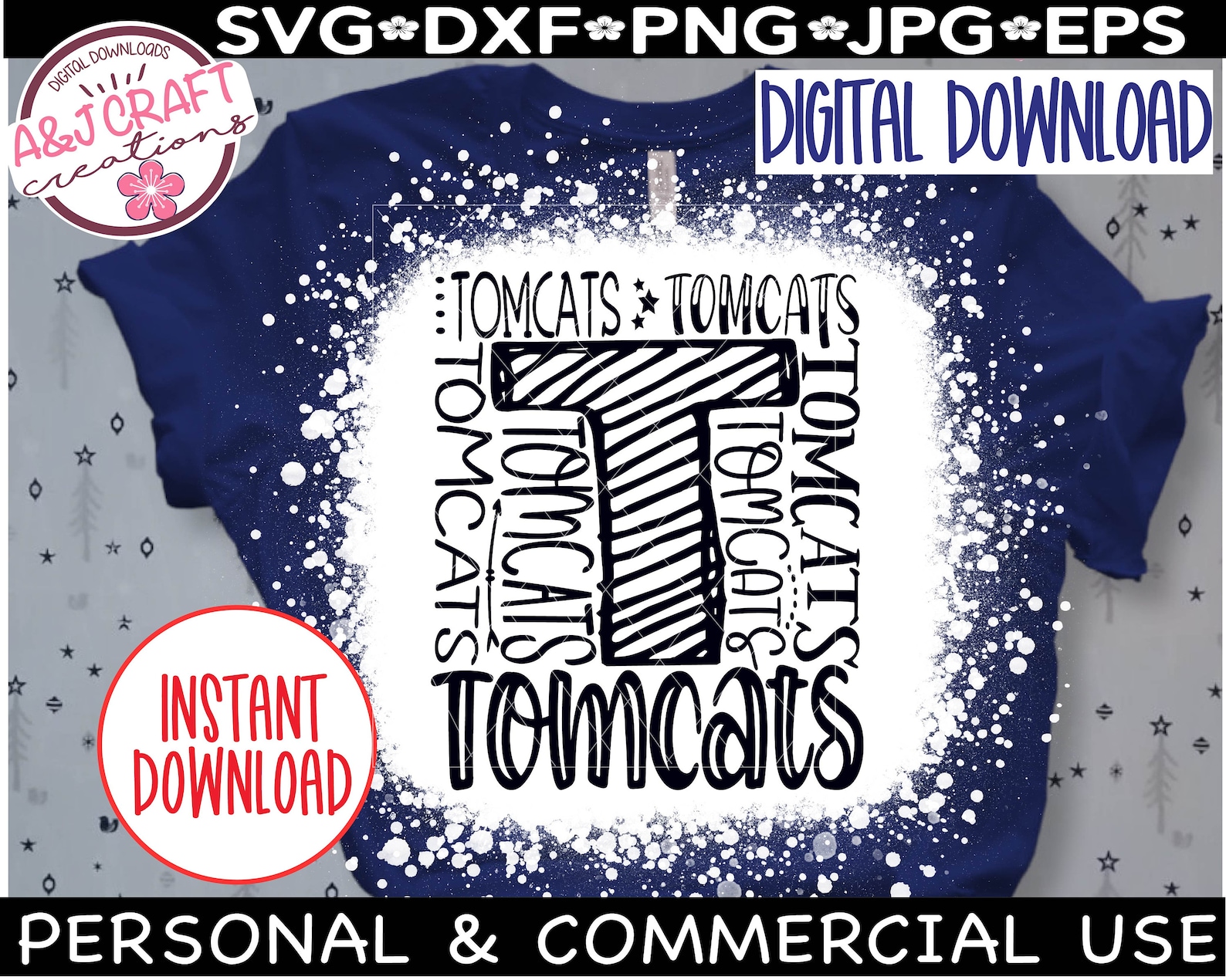 Tomcats SVG Tomcats Typography Svg Tomcat Mascot Svg - Etsy