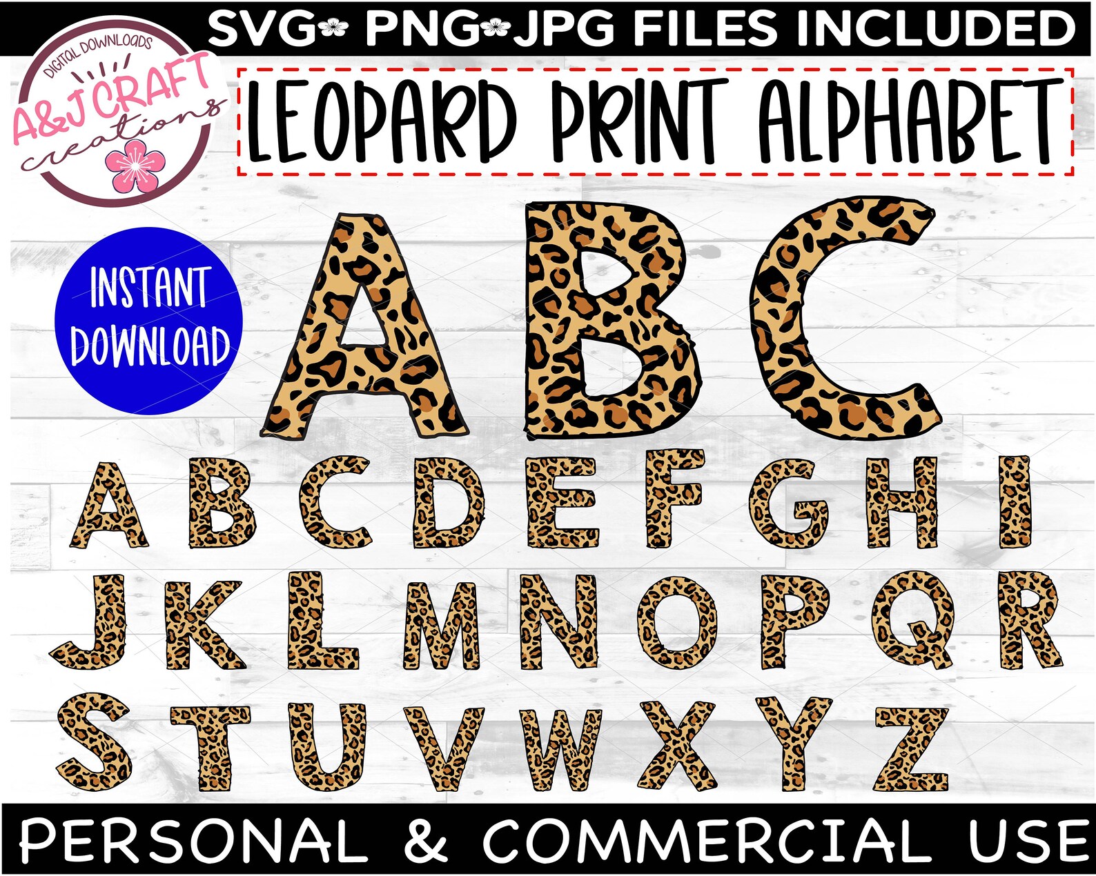 Leopard Print Alphabet Png Leopard Print Alphabet Svg - Etsy