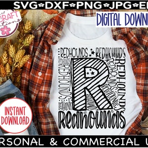 REDHOUNDS SVG Redhounds Football Svg Typography Svg | Etsy