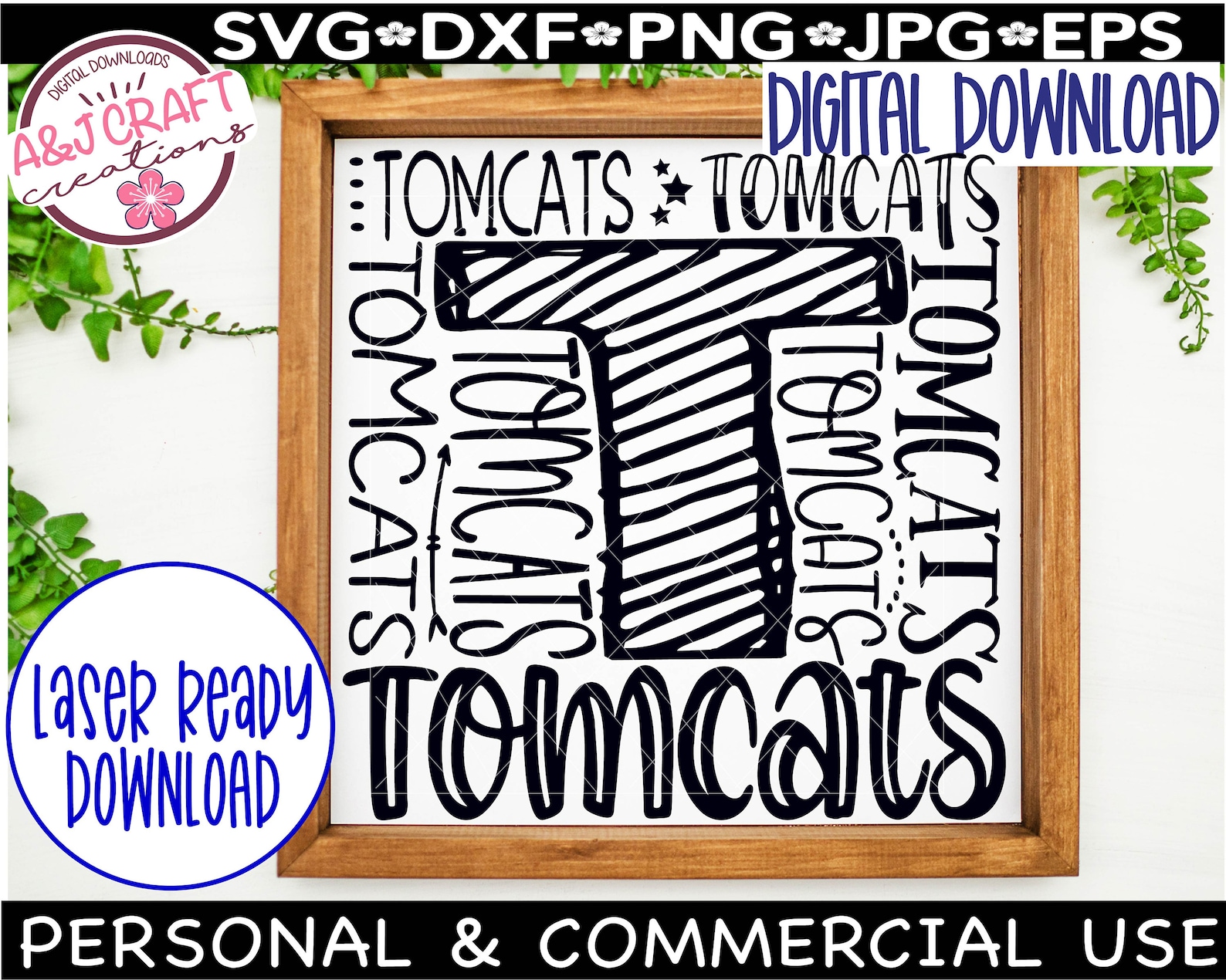 Tomcats SVG Tomcats Typography Svg Tomcat Mascot Svg - Etsy