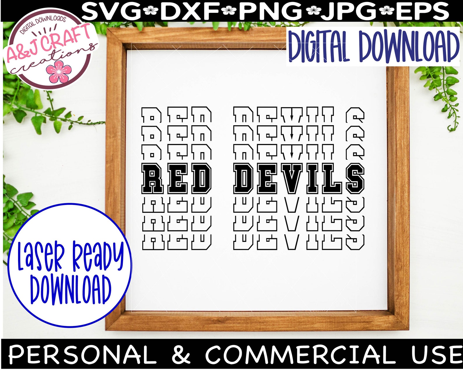 RED DEVILS SVG Red Devils Football Svg Red Devils Cheer Svg - Etsy