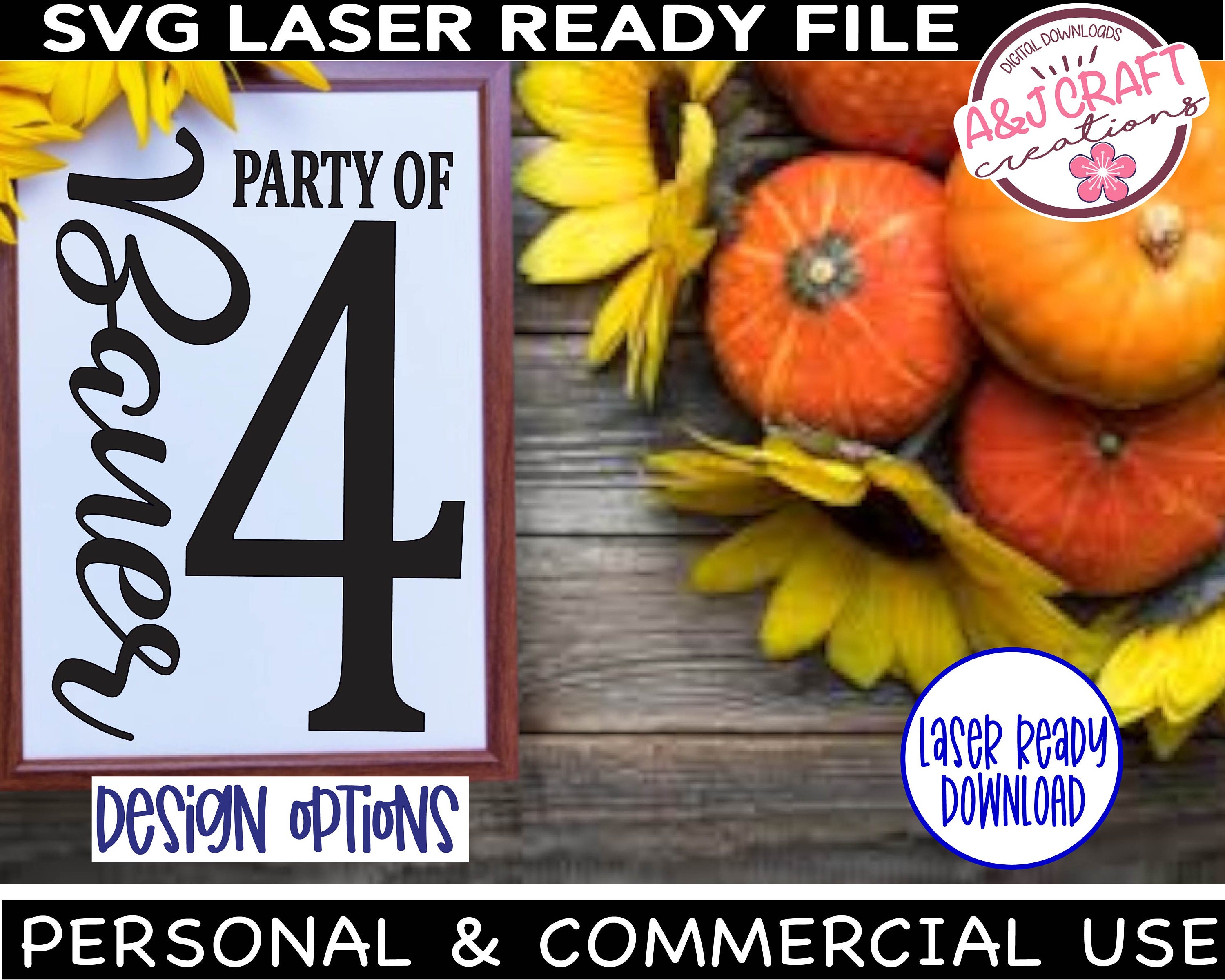 Party of SVG, SET OF 9, Party of Sign, Party of 4, Party of 5, Party of ...