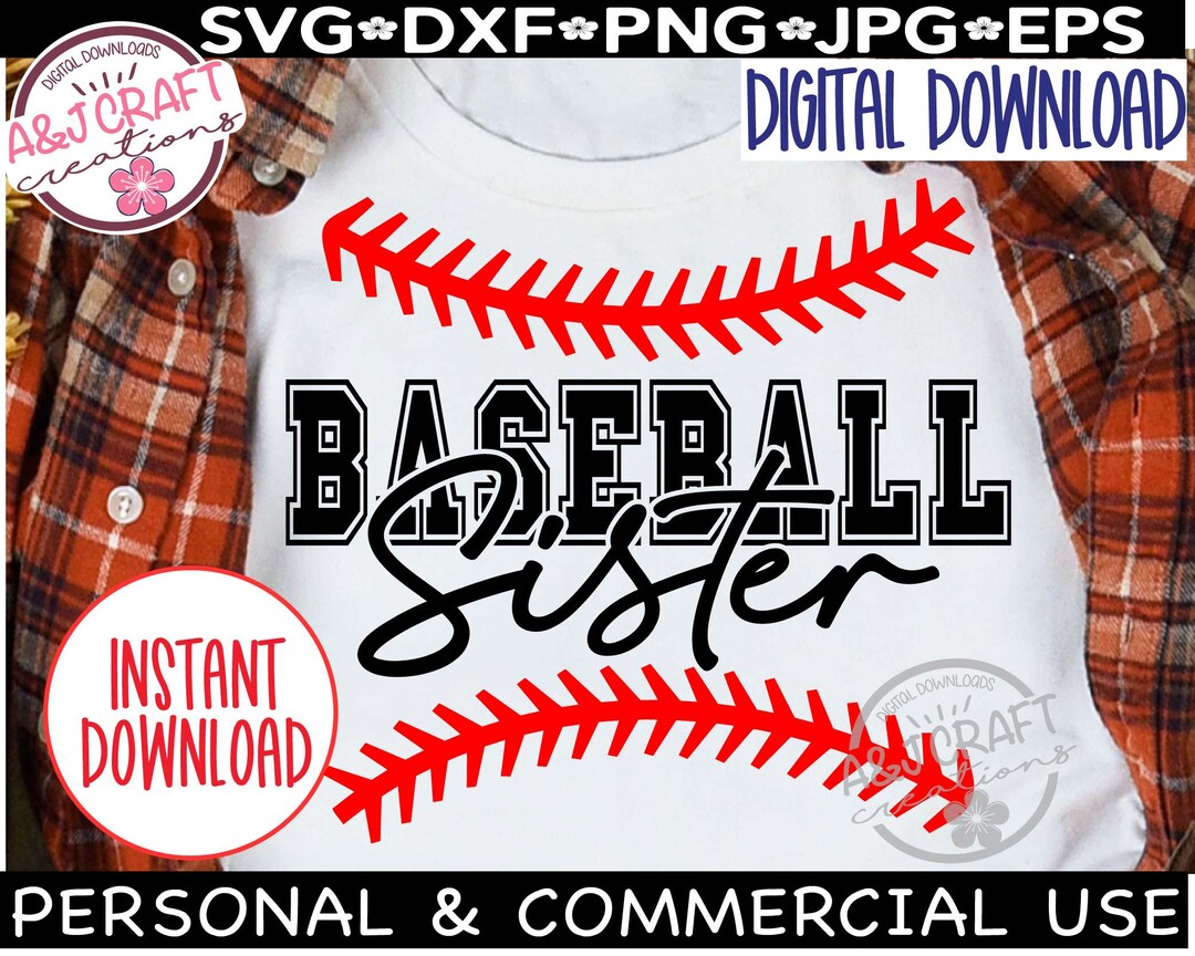 Baseball Sister SVG, Baseball Sister Design, Baseball Sibling, Baseball ...
