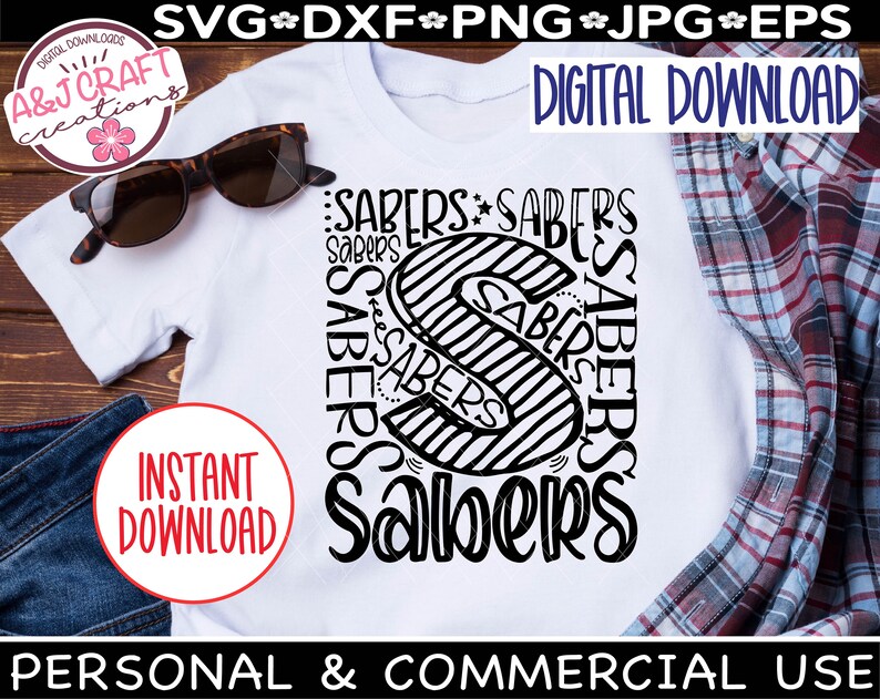 SABERS SVG, Sabers Typography, Sabers Football Svg, Sabercat Svg ...
